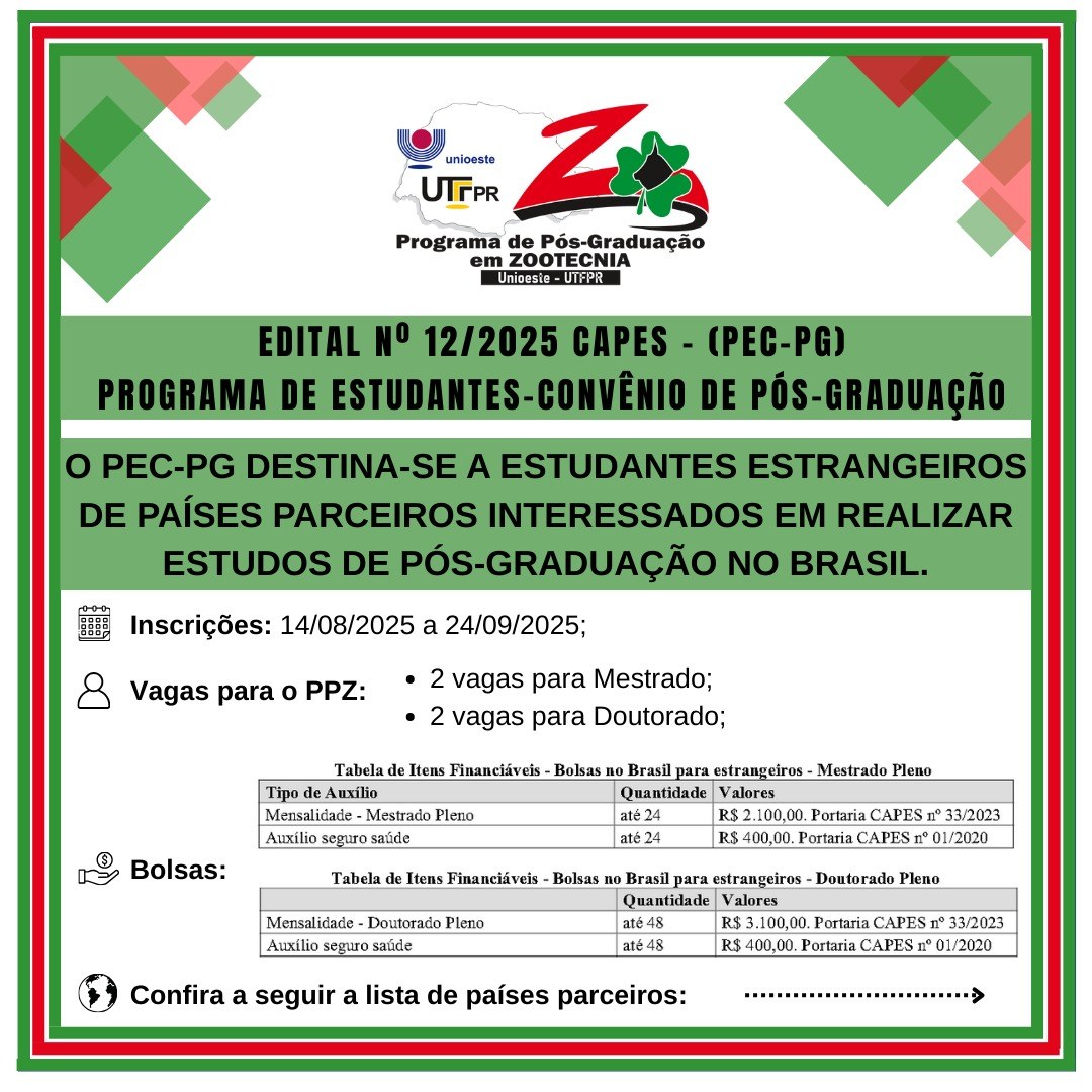 Programa de Estudantes-Convênio de Pós-Graduação (PEC-PG) - Seleção de ...