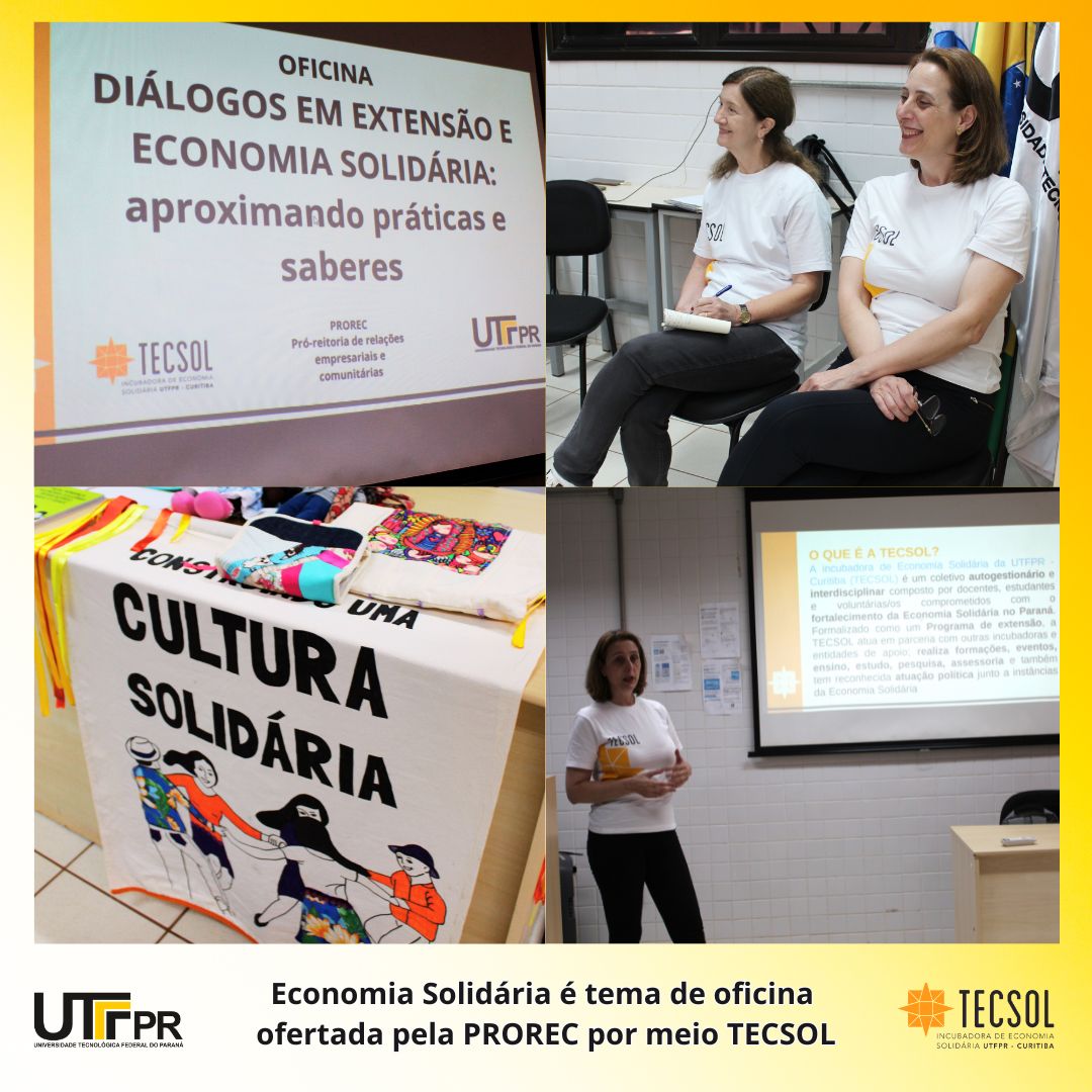 Economia solidária é tema de Oficina ofertada pela PROREC por meio TECSOL